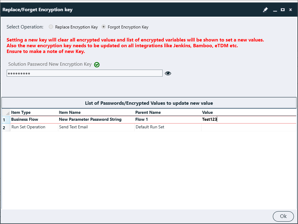 Solution Passwords Encryption Key